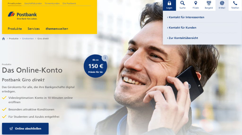 Postbank Giro direkt im redaktionellen Test » Kosten & Prämie im Check